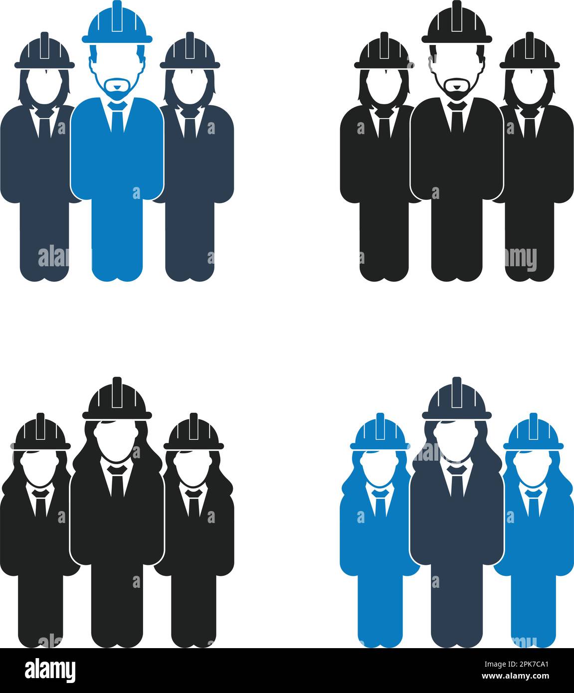 Engineer, Worker Team Icon Set. Flat style vector EPS Stock Vector ...