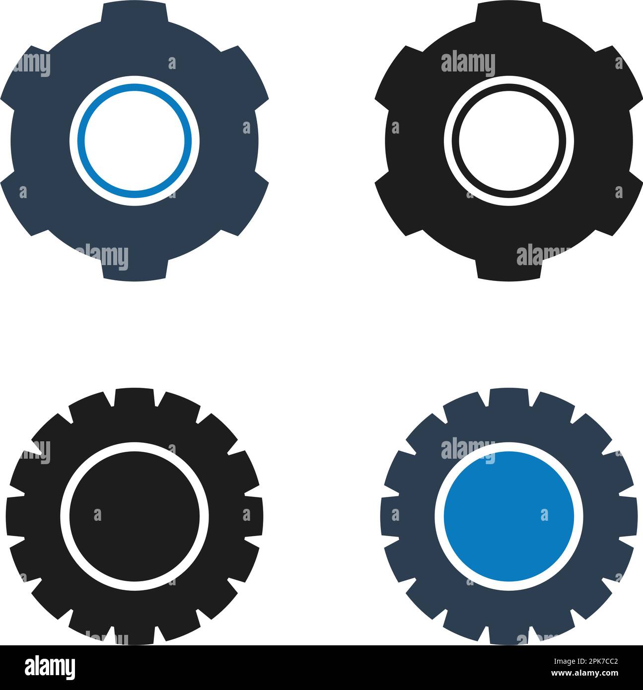 Settings, Gear Icon Set. Flat style vector EPS Stock Vector Image & Art ...