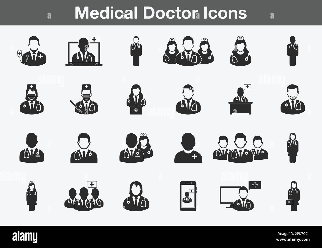 professional Doctor Icons. Editable Vector EPS Symbol Illustration ...