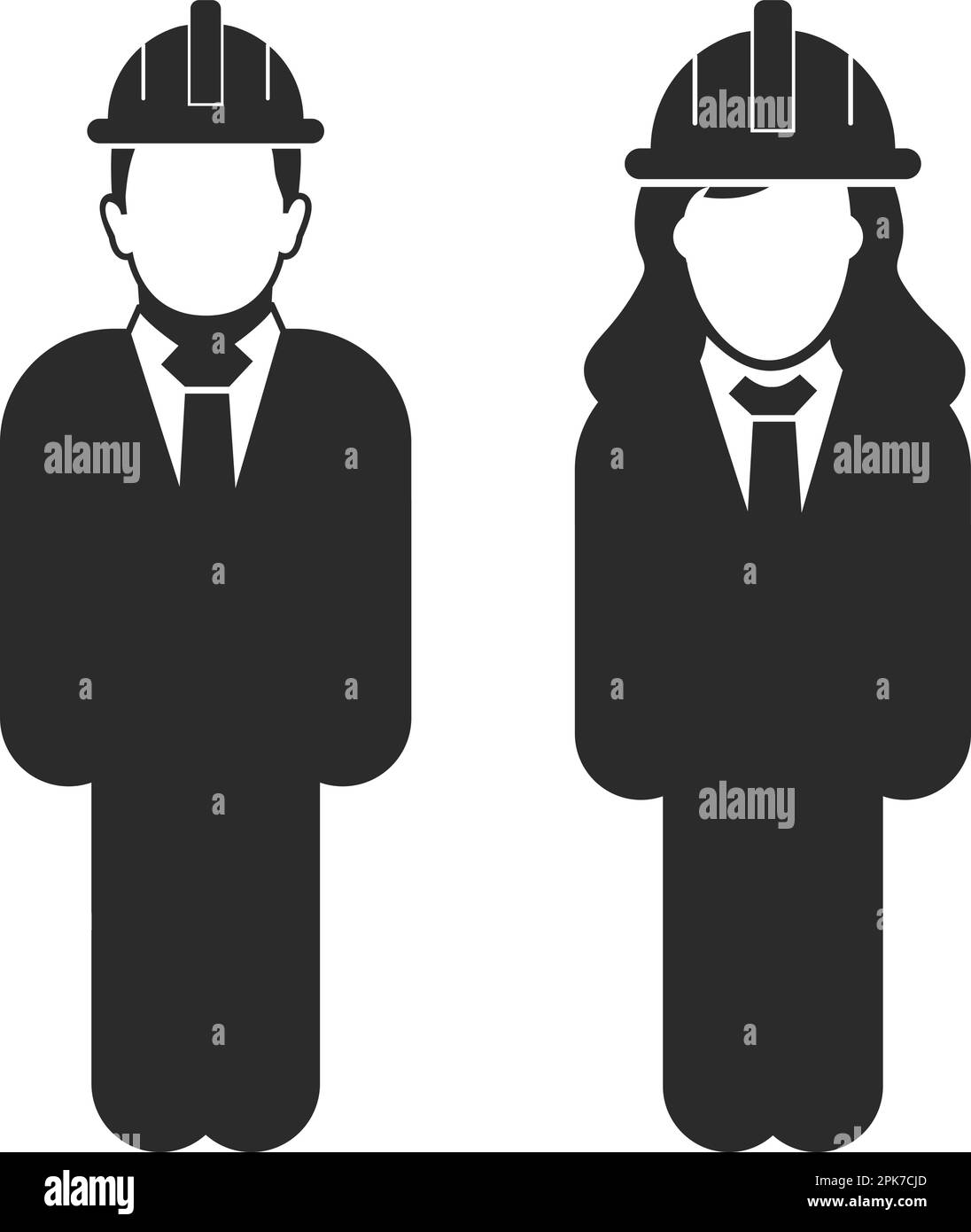 Standing Engineer Couple Icon. Flat style vector EPS Stock Vector Image ...