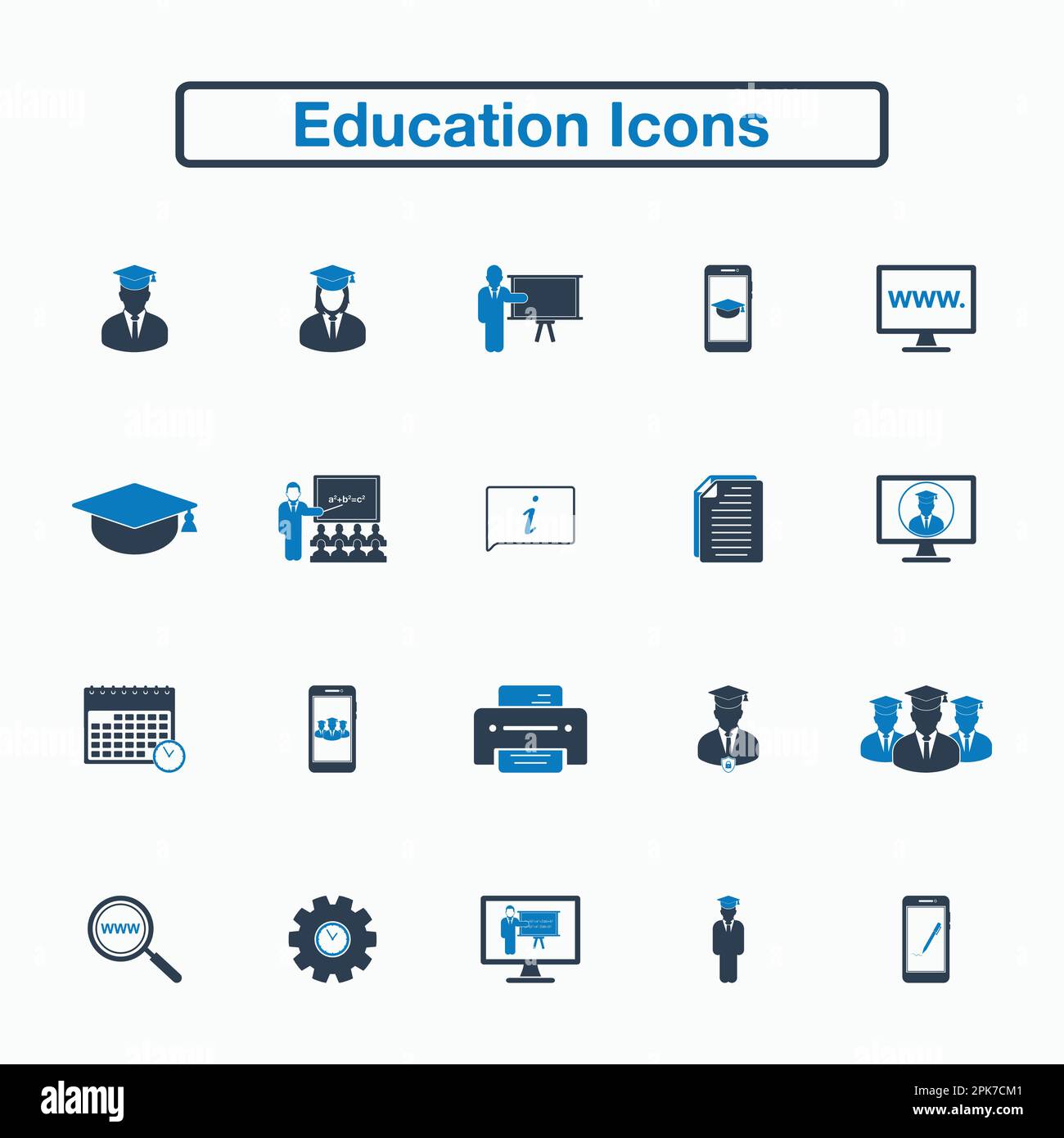 Education Icon Set. Flat style vector EPS Stock Vector Image & Art - Alamy