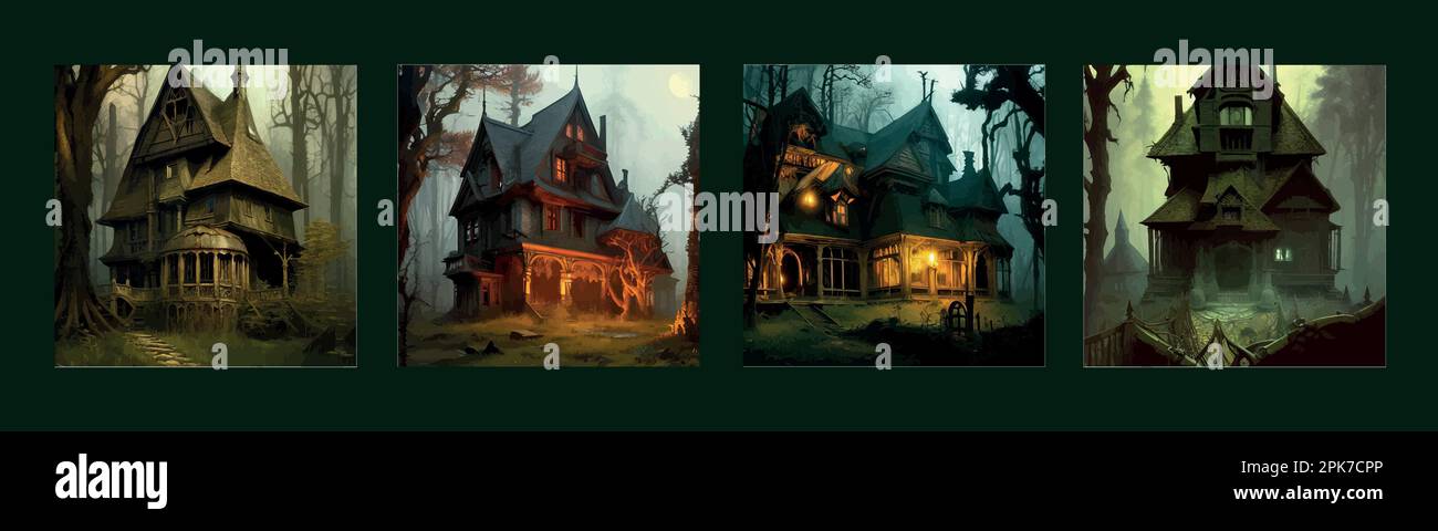 Old mansion illuminated Stock Vector Images - Alamy
