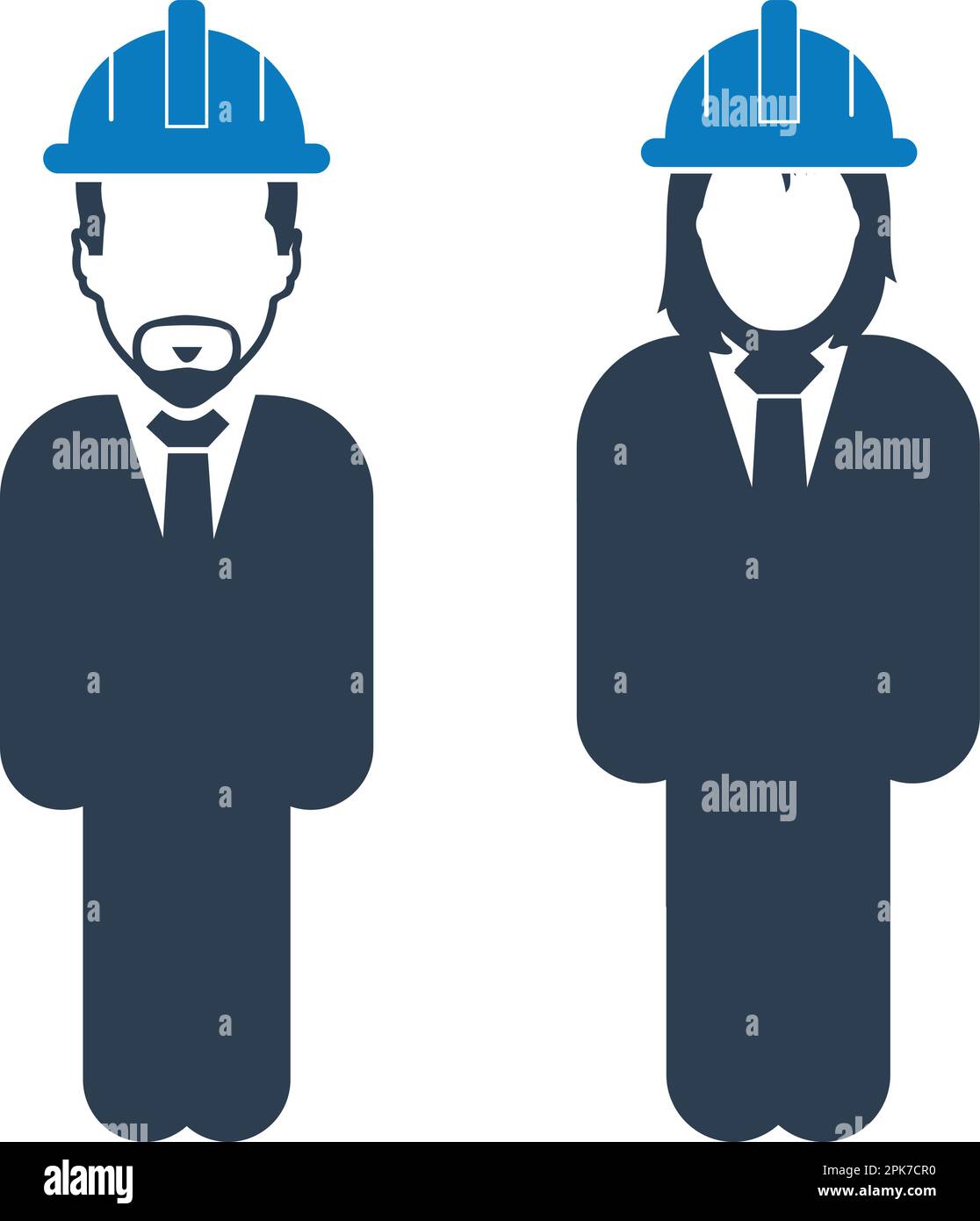 Standing Engineer Couple Icon. Flat style vector EPS Stock Vector Image ...