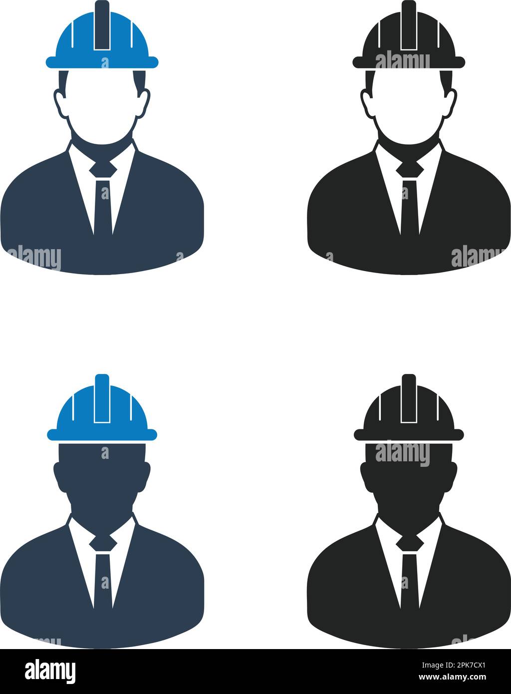 Engineer, Worker Icon Set. Flat style vector EPS Stock Vector Image ...