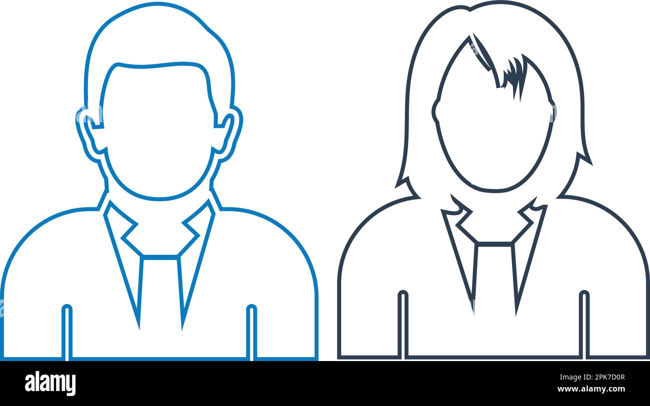 Corporate couple Icon. Line style vector EPS Stock Vector Image & Art ...