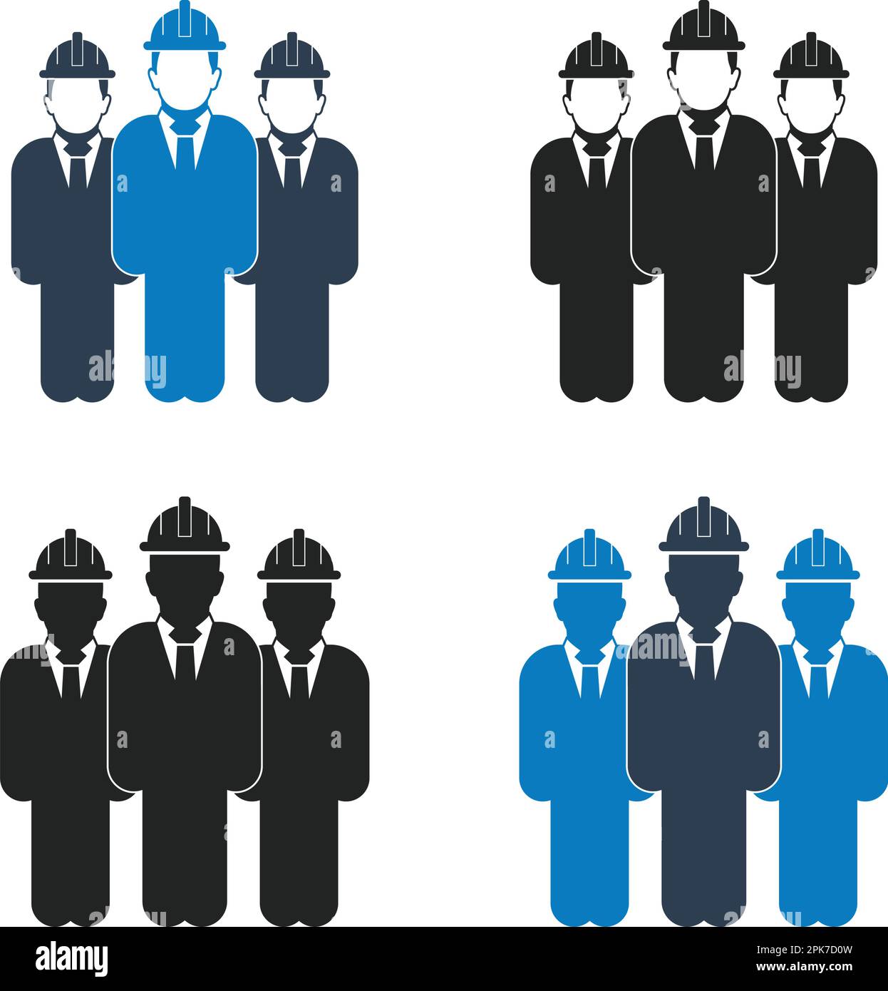 Engineer, Worker Team Icon Set. Flat style vector EPS Stock Vector ...