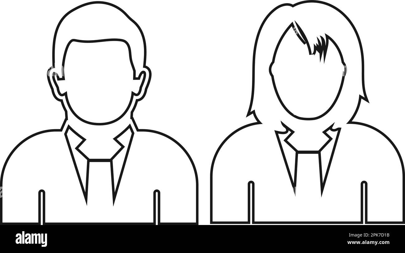 Corporate couple Icon. Line style vector EPS Stock Vector Image & Art ...