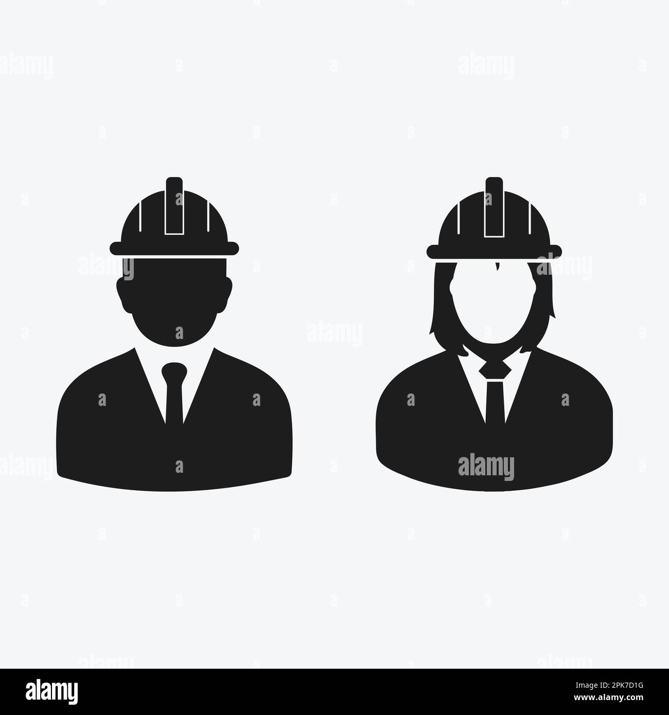Male and Female Engineer Icon. Editable Vector EPS Symbol Illustration ...