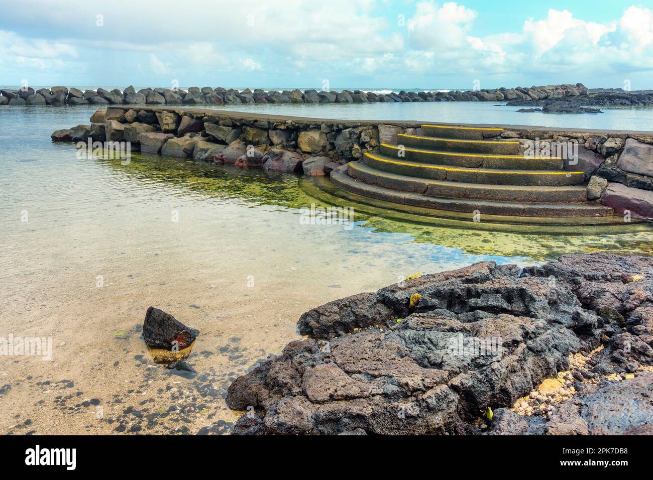 Beach in Hawaii with a designated swimming area separated from the ...