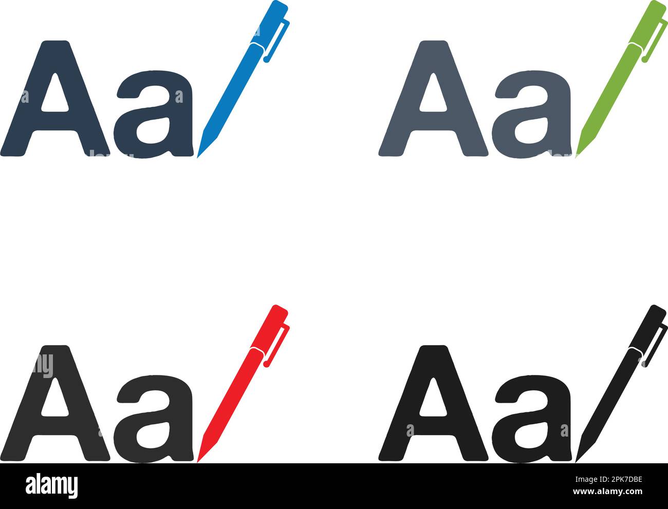 Font Creation Icon Set. Flat style vector EPS Stock Vector Image & Art ...