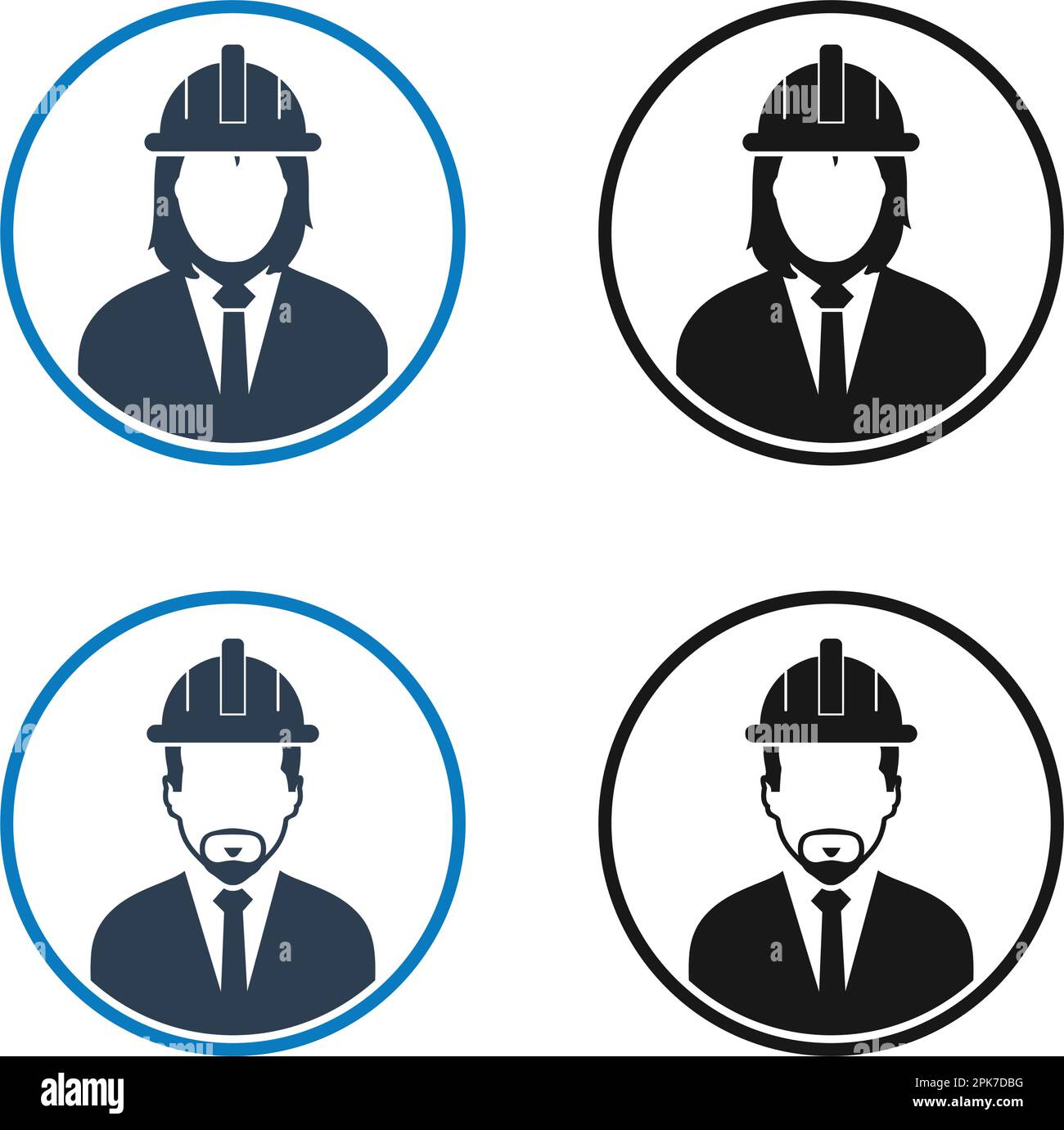 Engineer, Worker Icon Set. Flat style vector EPS Stock Vector Image ...