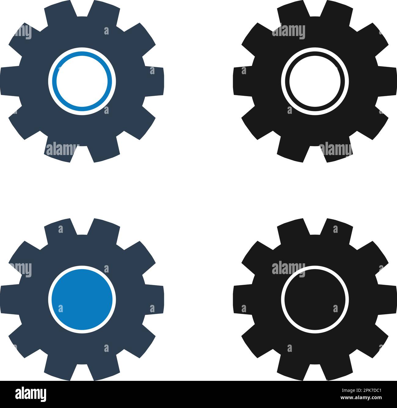 Settings, Gear Icon Set. Flat style vector EPS Stock Vector Image & Art ...