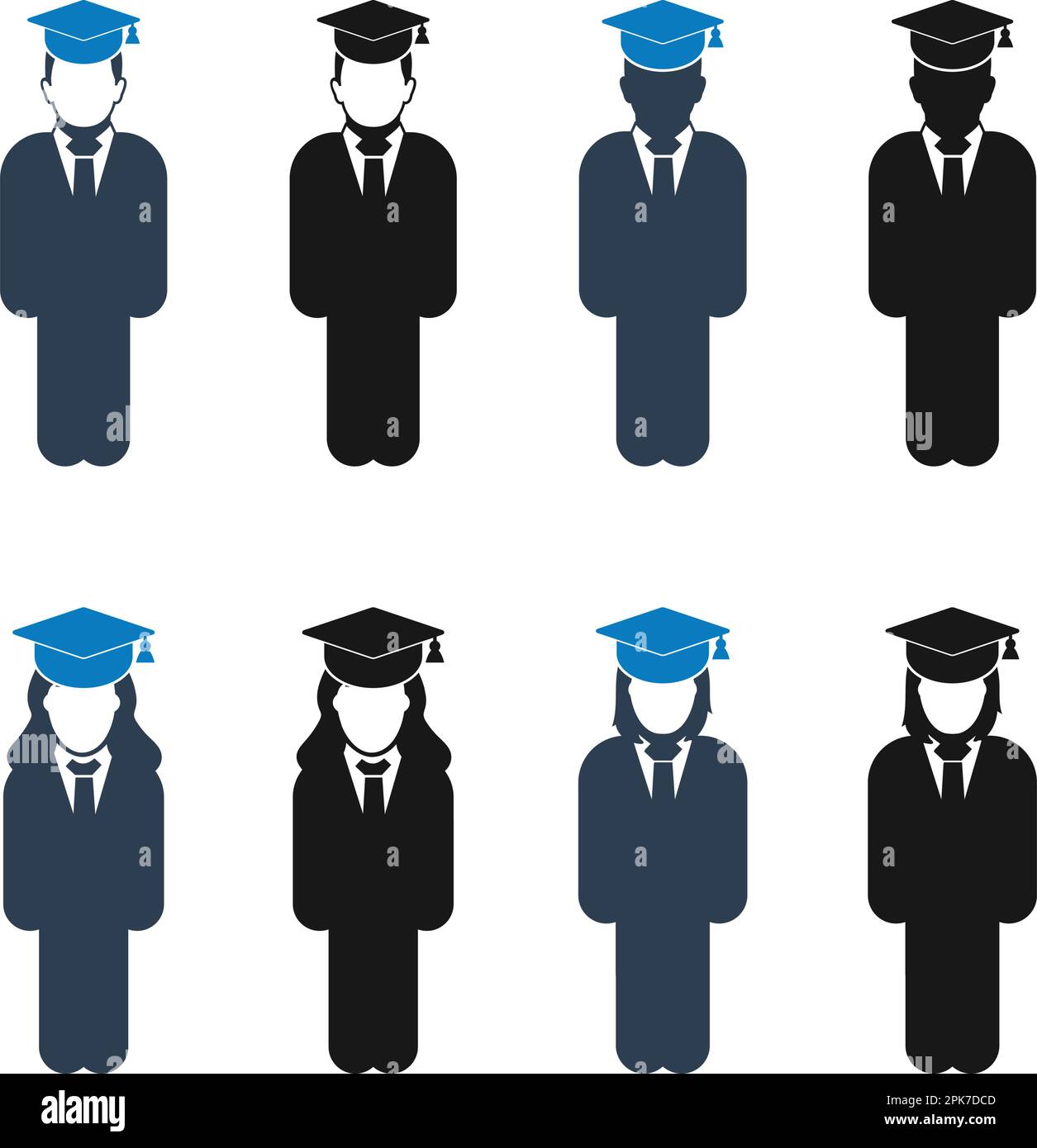 Graduate Student Icon set. Flat style vector EPS Stock Vector Image ...