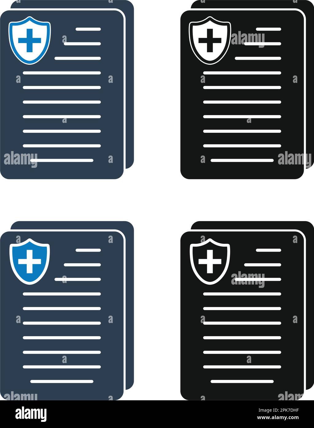 Medical Shield, Insurance Icon Set. Flat style vector EPS Stock Vector ...