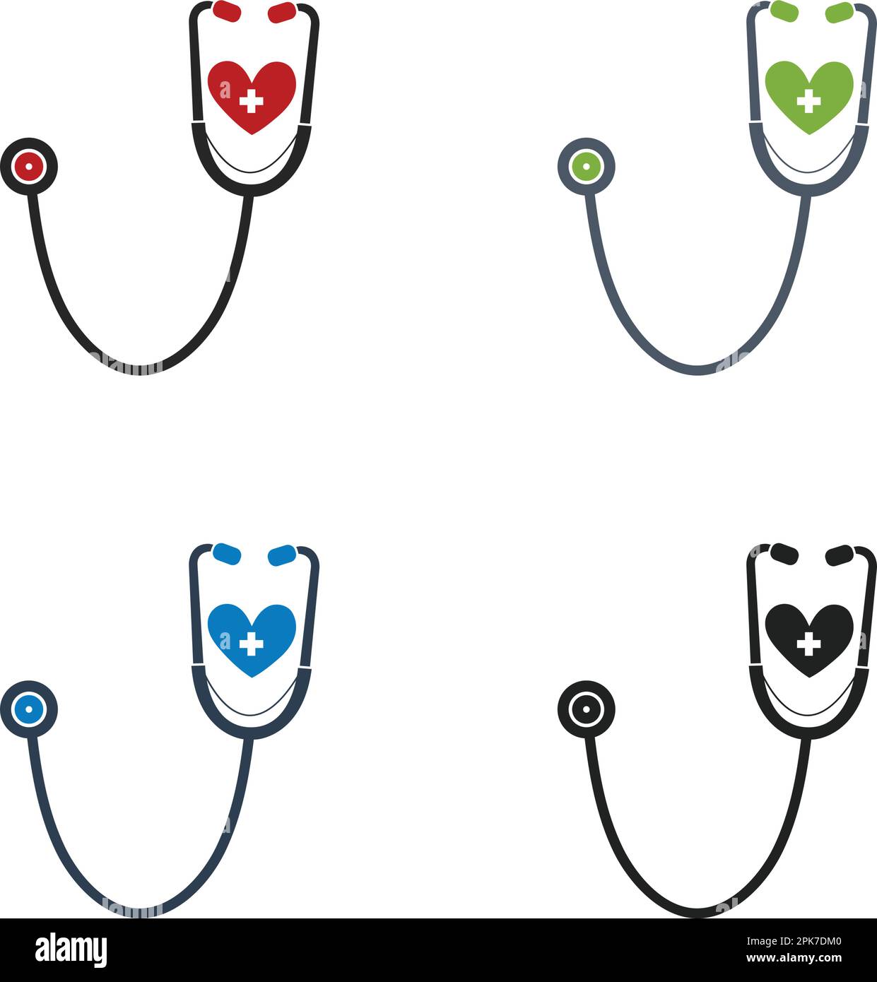 Heart Beat Measure Icon Set. Flat style vector Stock Vector Image & Art ...
