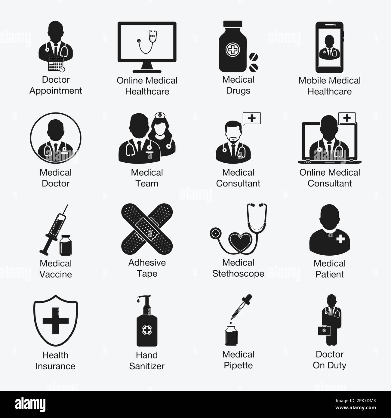 Medical Service Icons. Editable Vector EPS Symbol Illustration Stock ...