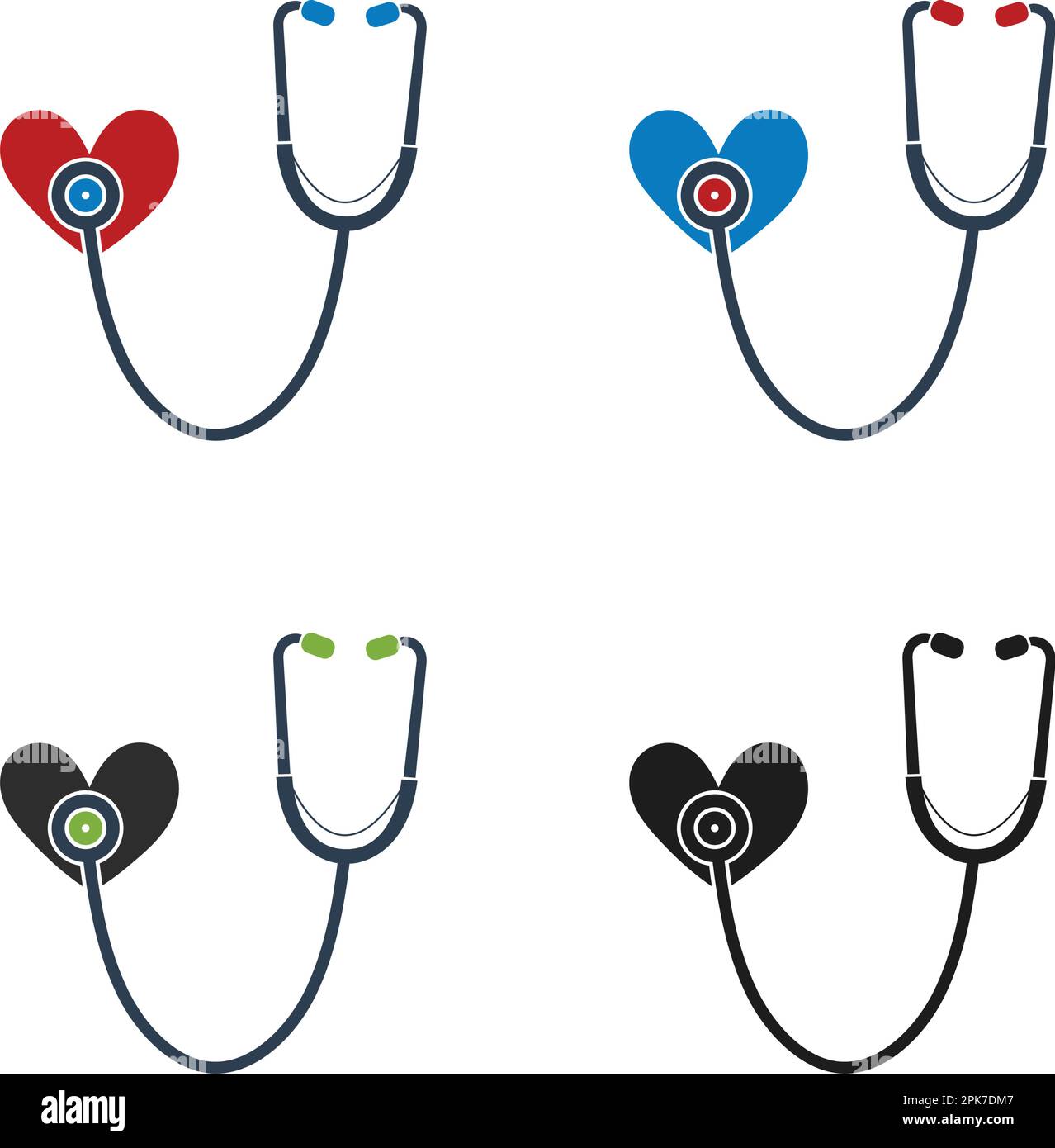 Heart Beat Measure Icon Set. Flat style vector Stock Vector Image & Art ...