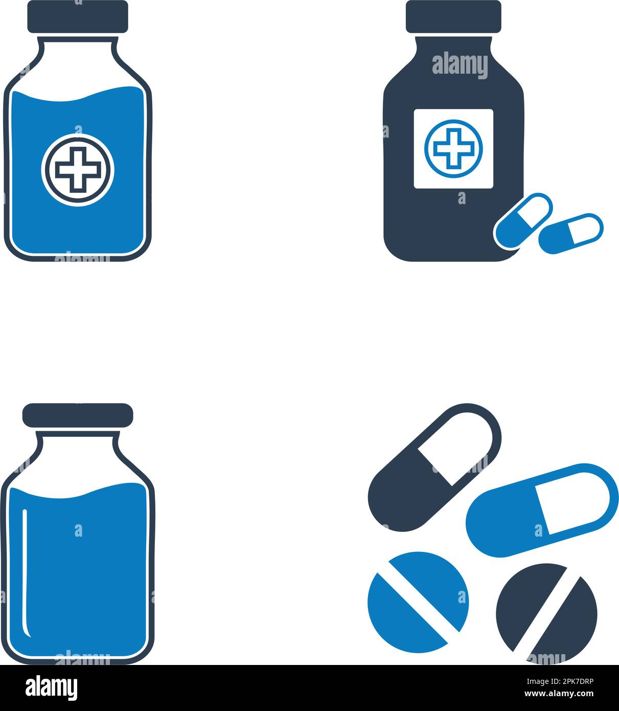 Medicine icons with capsule, vaccine, pill sign. Editable Vector EPS ...