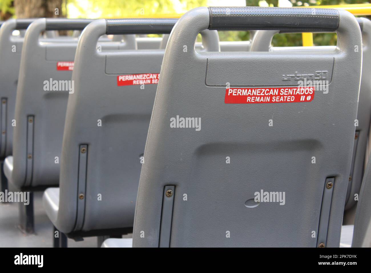 MERIDA, MEXICO - OCTOBER 21, 2016 seats in an open top tour bus Stock ...