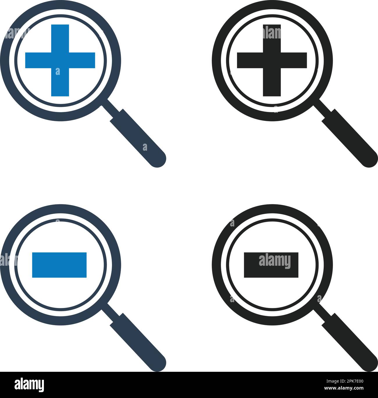 Magnifying Class Icon Set. Flat style vector EPS Stock Vector Image ...