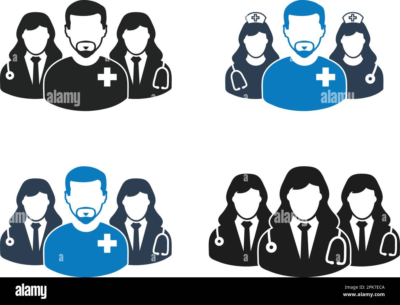 Medical Team Icon Set. Flat style vector EPS Stock Vector Image & Art ...