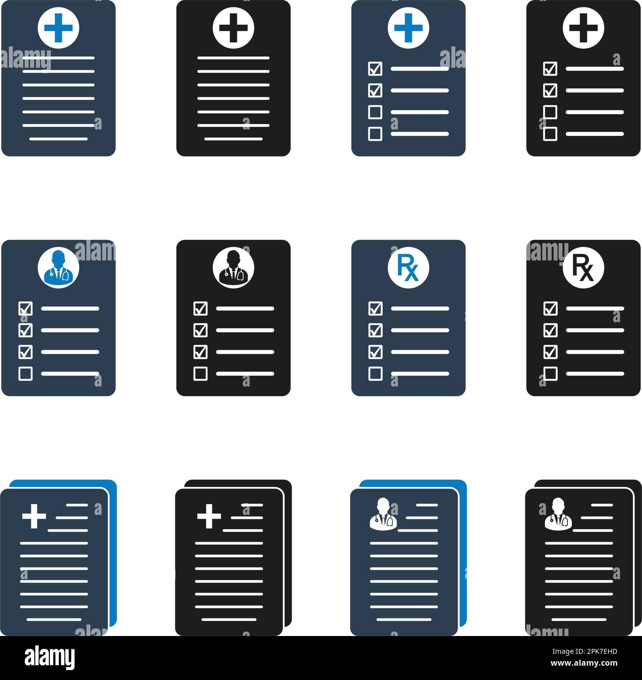 Medical Report Icon Set. Flat style vector EPS Stock Vector Image & Art ...