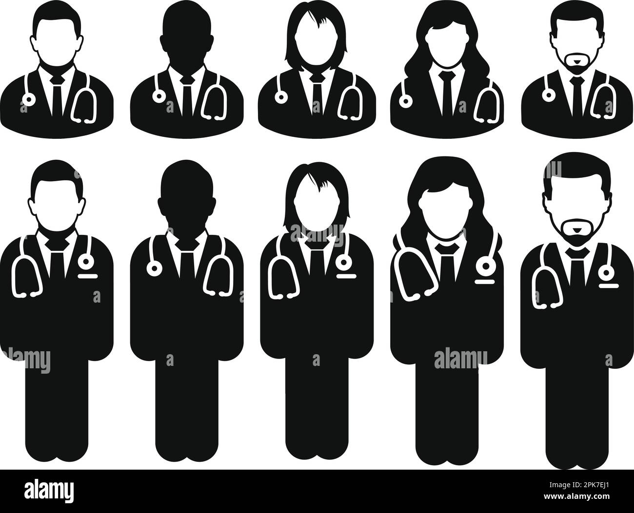 Doctor icon set. Flat style vector EPS Stock Vector Image & Art - Alamy