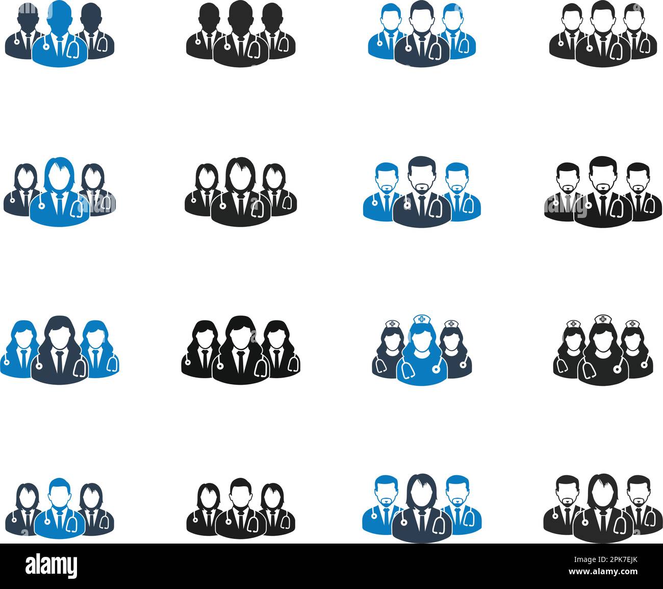 Medical Team Icon Set. Flat style vector EPS Stock Vector Image & Art ...