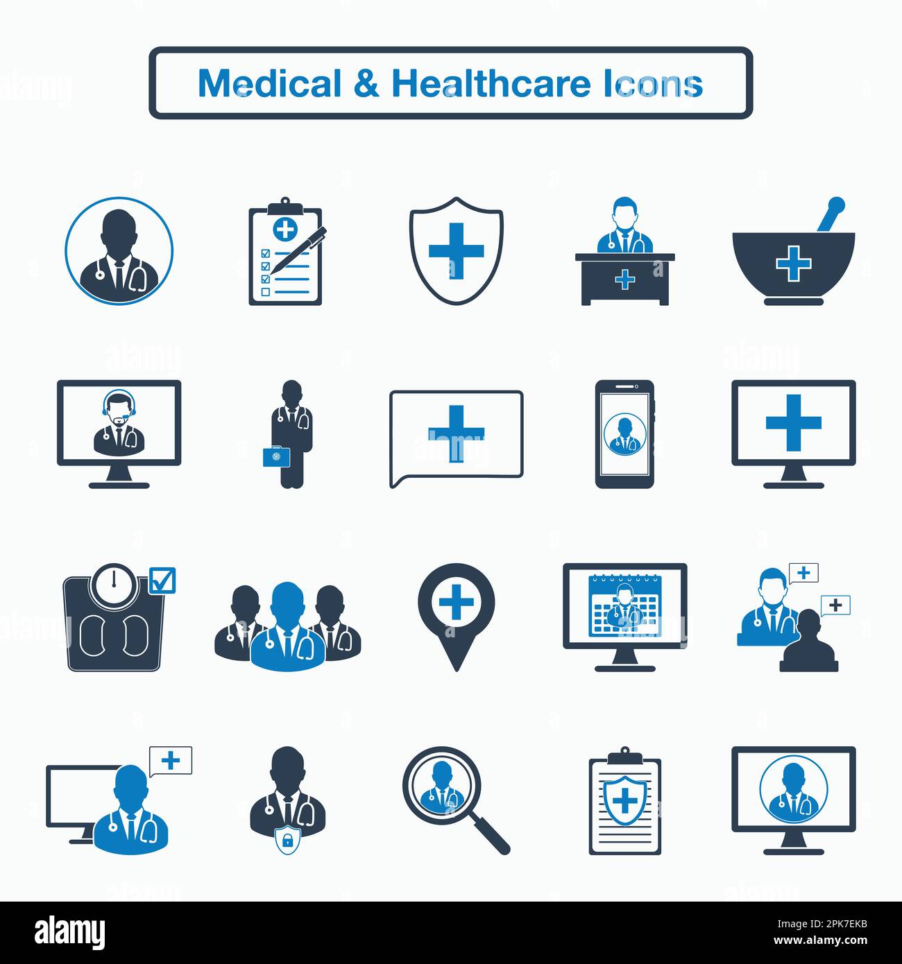 Medical and Healthcare Icon set. Flat style vector EPS Stock Vector ...