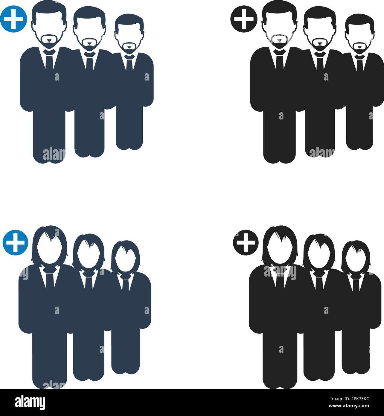 Increase, Add User icon set. Flat style vector EPS Stock Vector Image ...