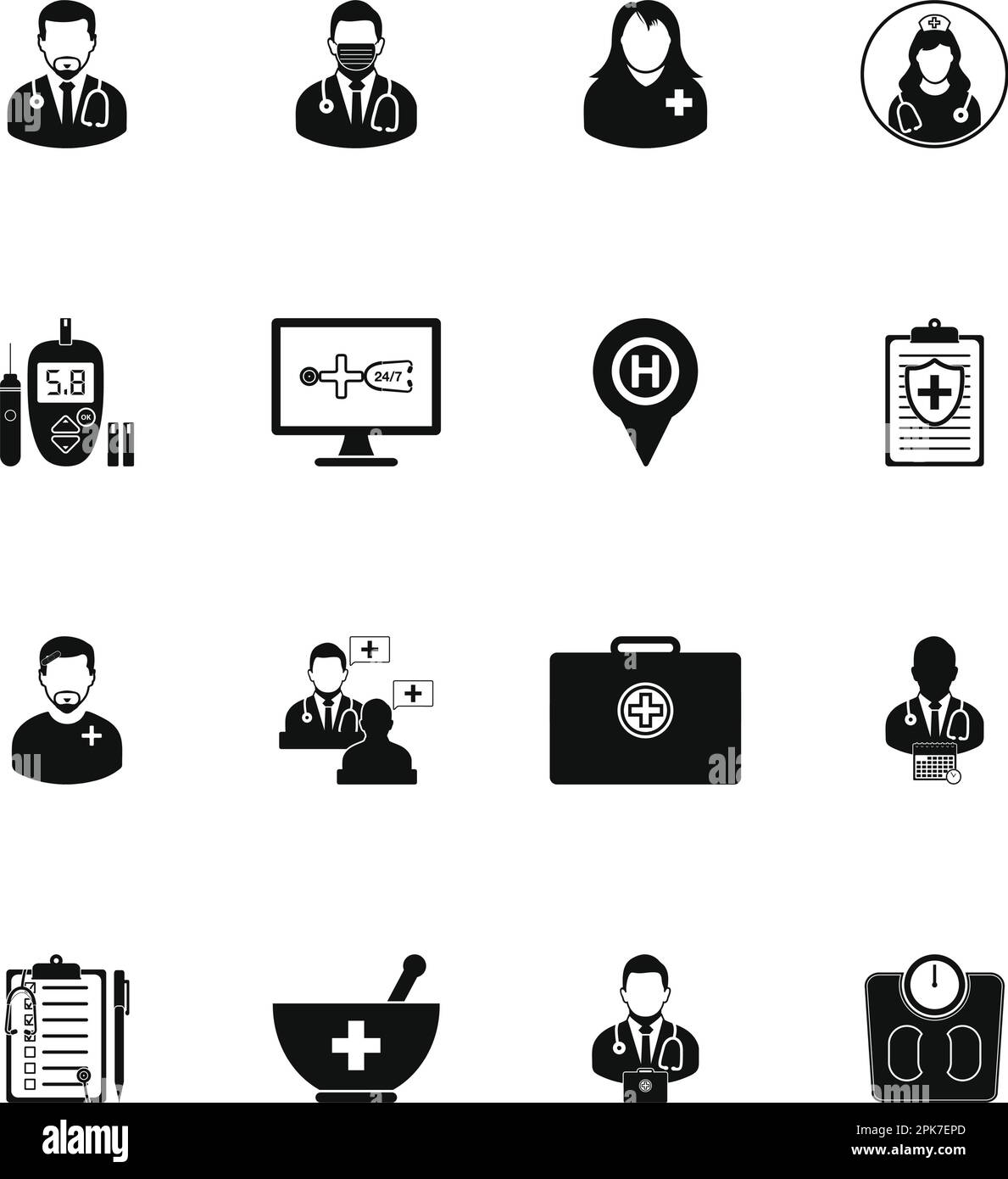 Healthcare and Medical Icon Set. Editable Vector Stock Vector Image ...