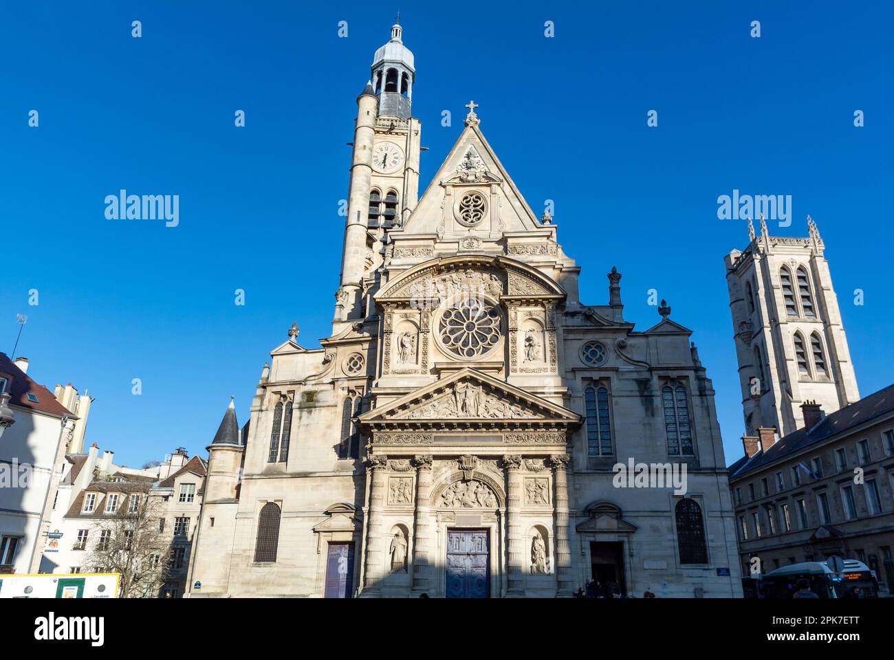 Paris, France, The facade of Saint Etienne du Mont or Saint-Etienne-du ...
