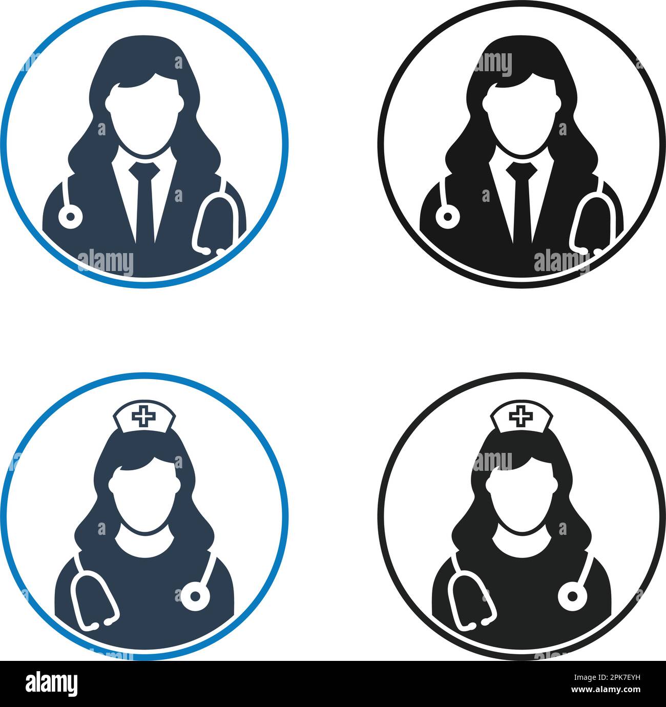 Nurse Icon set. Flat style vector EPS Stock Vector Image & Art - Alamy