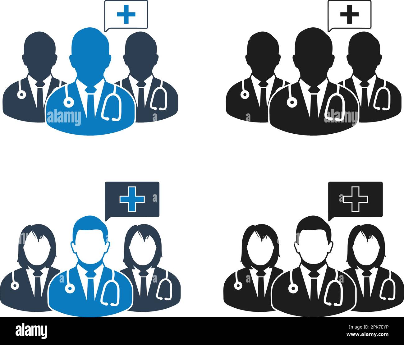 Medical Team Icon Set. Flat style vector EPS Stock Vector Image & Art ...