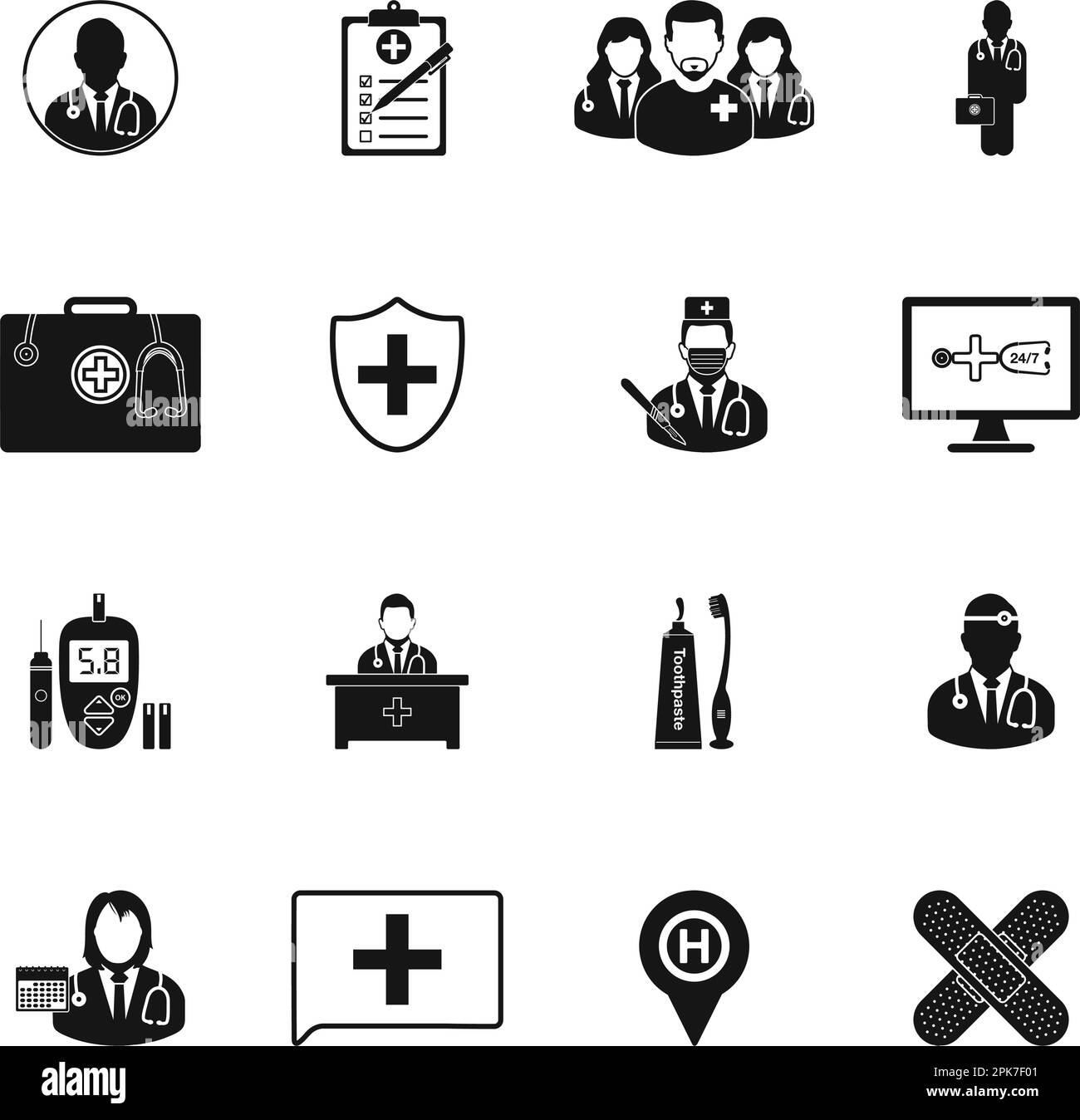 Medical Related Icon Set. Editable Vector Symbol Illustration Stock ...