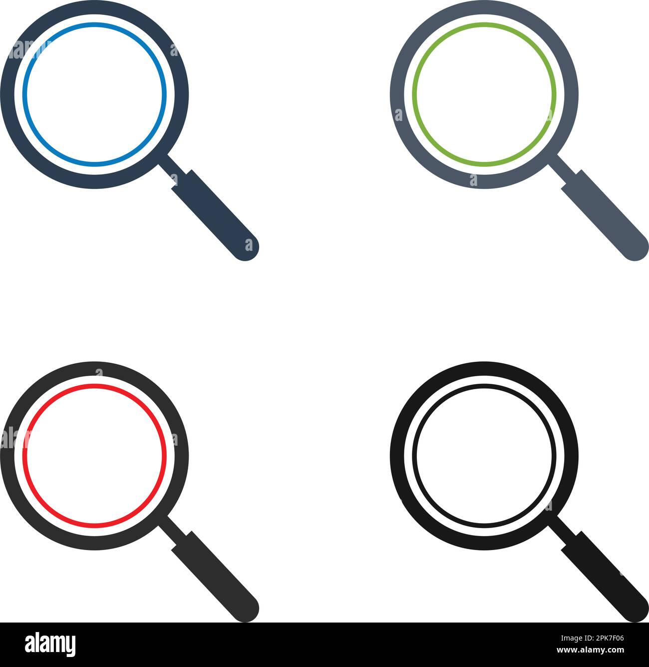 Magnifying Class Icon Set. Flat style vector EPS Stock Vector Image ...