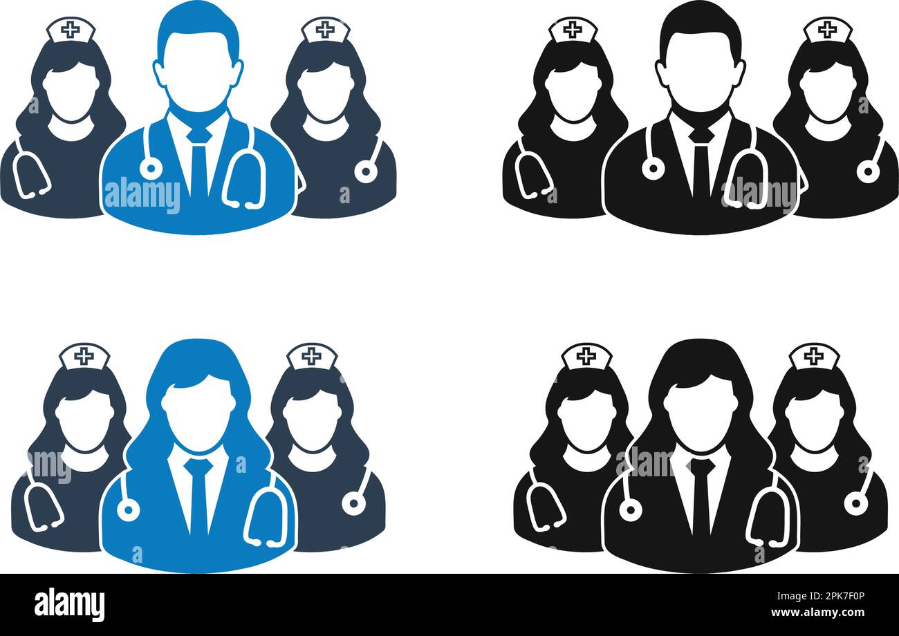 Medical Team Icon Set. Flat style vector EPS Stock Vector Image & Art ...