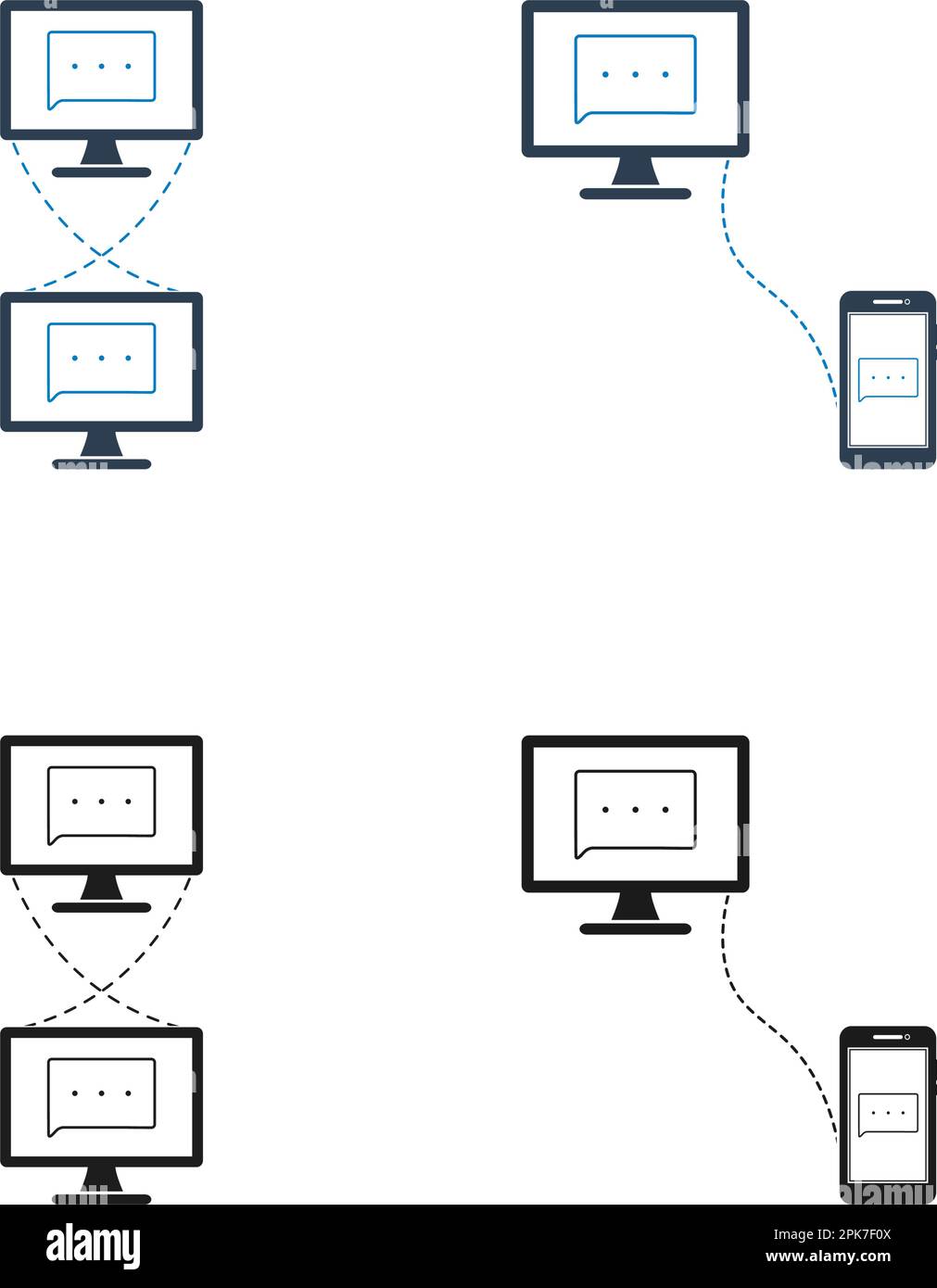 Network connection between two device icon concept. Flat style vector ...