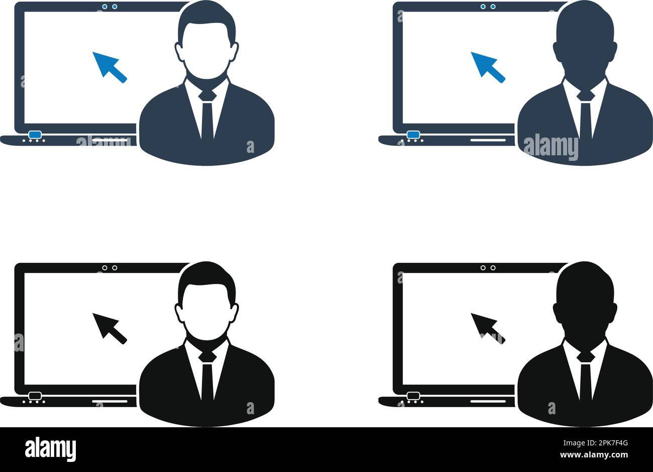 Online Trainer Icon Set. Flat style vector EPS Stock Vector Image & Art ...