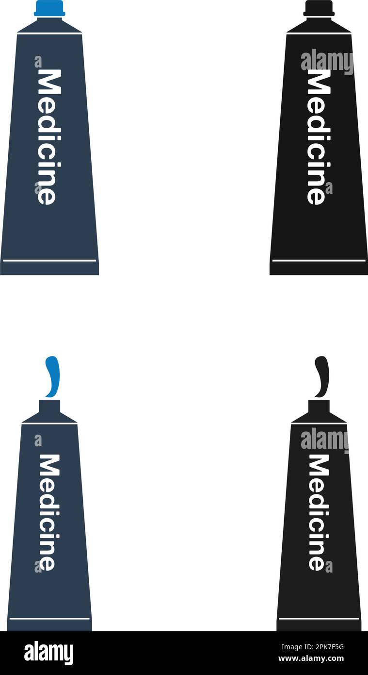 Medicine Tube Icon Set. Flat style vector EPS Stock Vector Image & Art ...