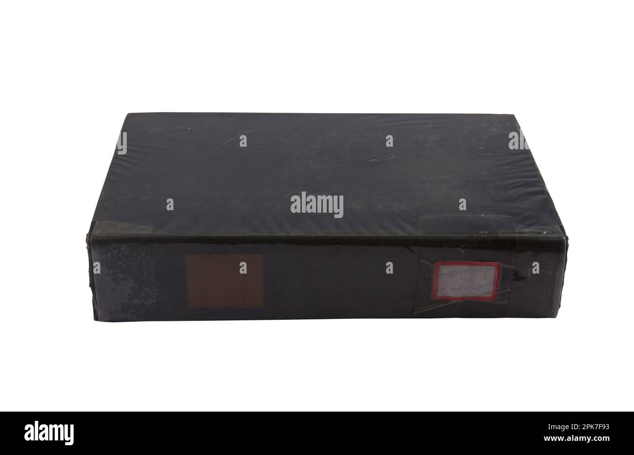 An old black book isolated on a white background Stock Photo - Alamy