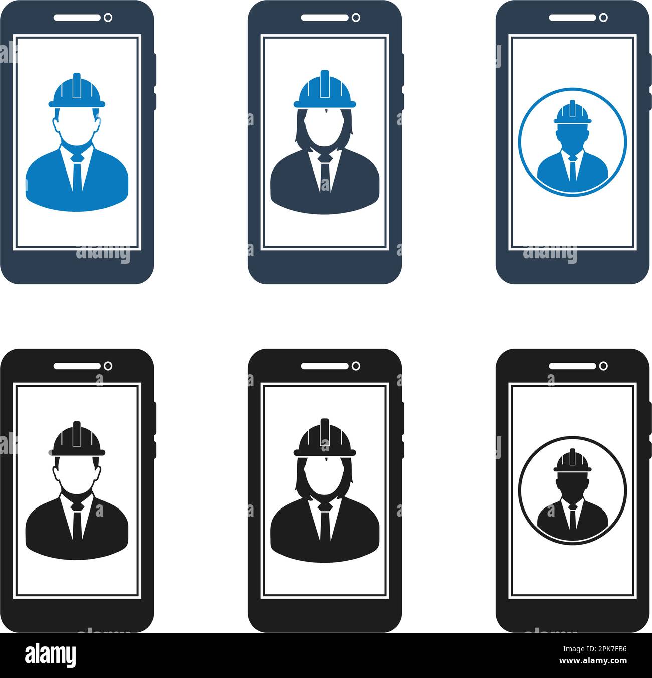 Online Engineering Service Icon Set. Flat style vector EPS Stock Vector ...