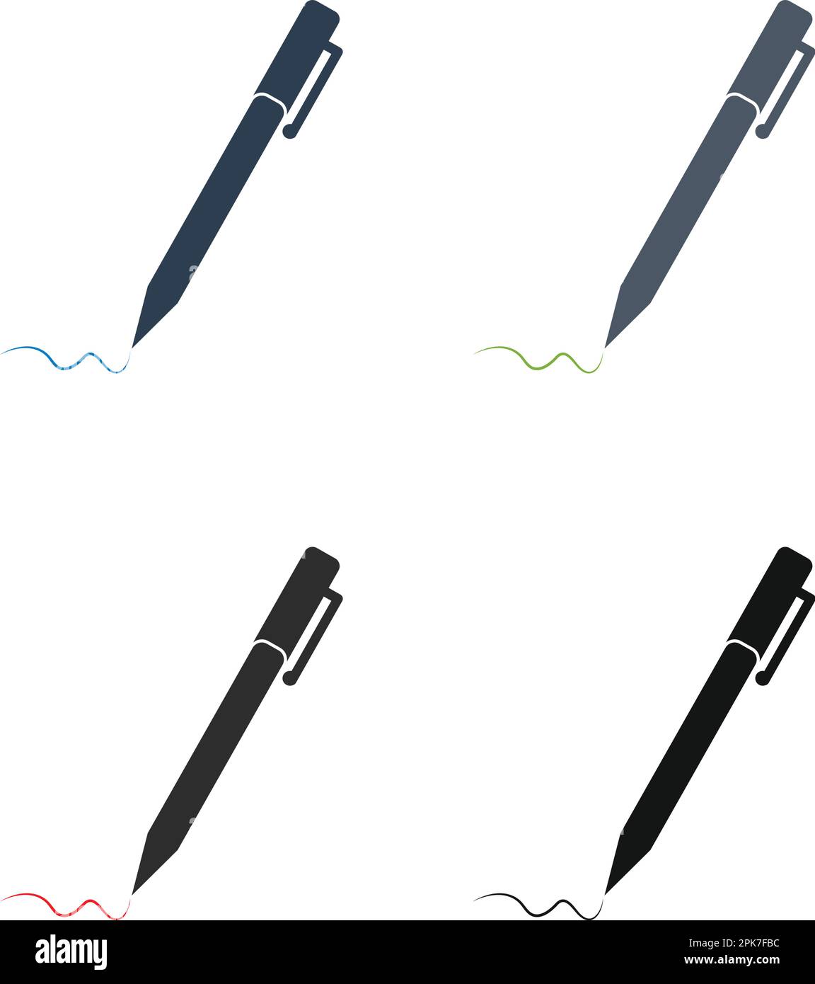 Pen Icon Set. Flat style vector EPS Stock Vector Image & Art - Alamy