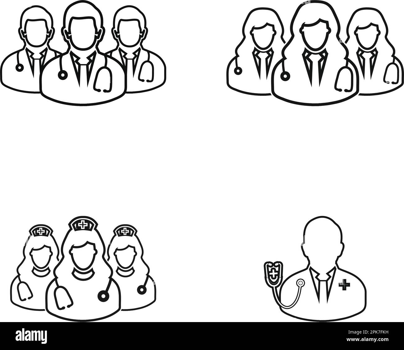 Medical Team line icon set. Vector EPS Stock Vector Image & Art - Alamy