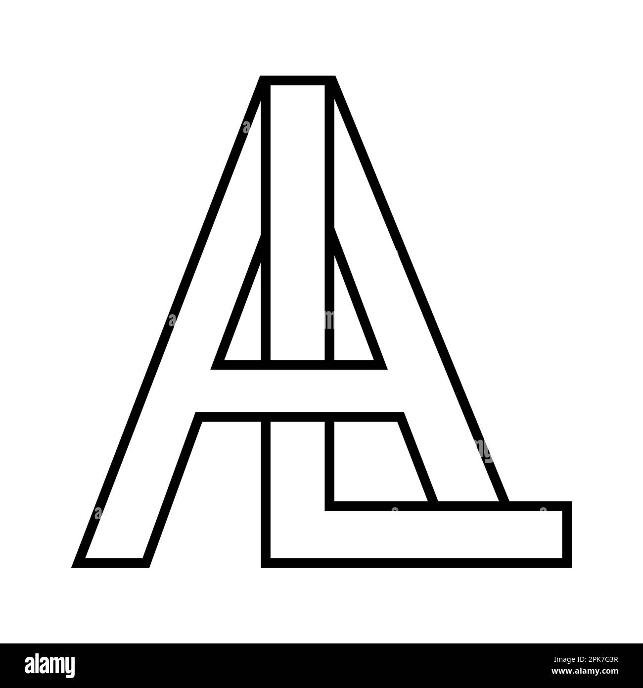 Logo sign la al icon double letters logotype a l Stock Vector Image ...