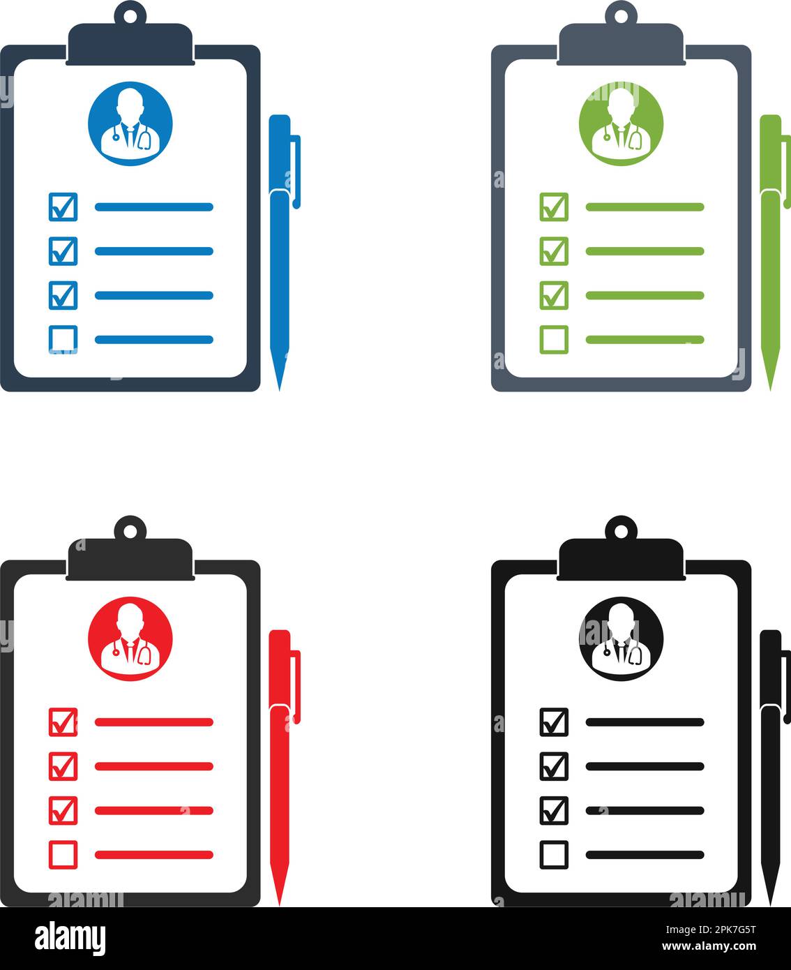Medical Report Icon Set. Flat style vector EPS Stock Vector Image & Art ...