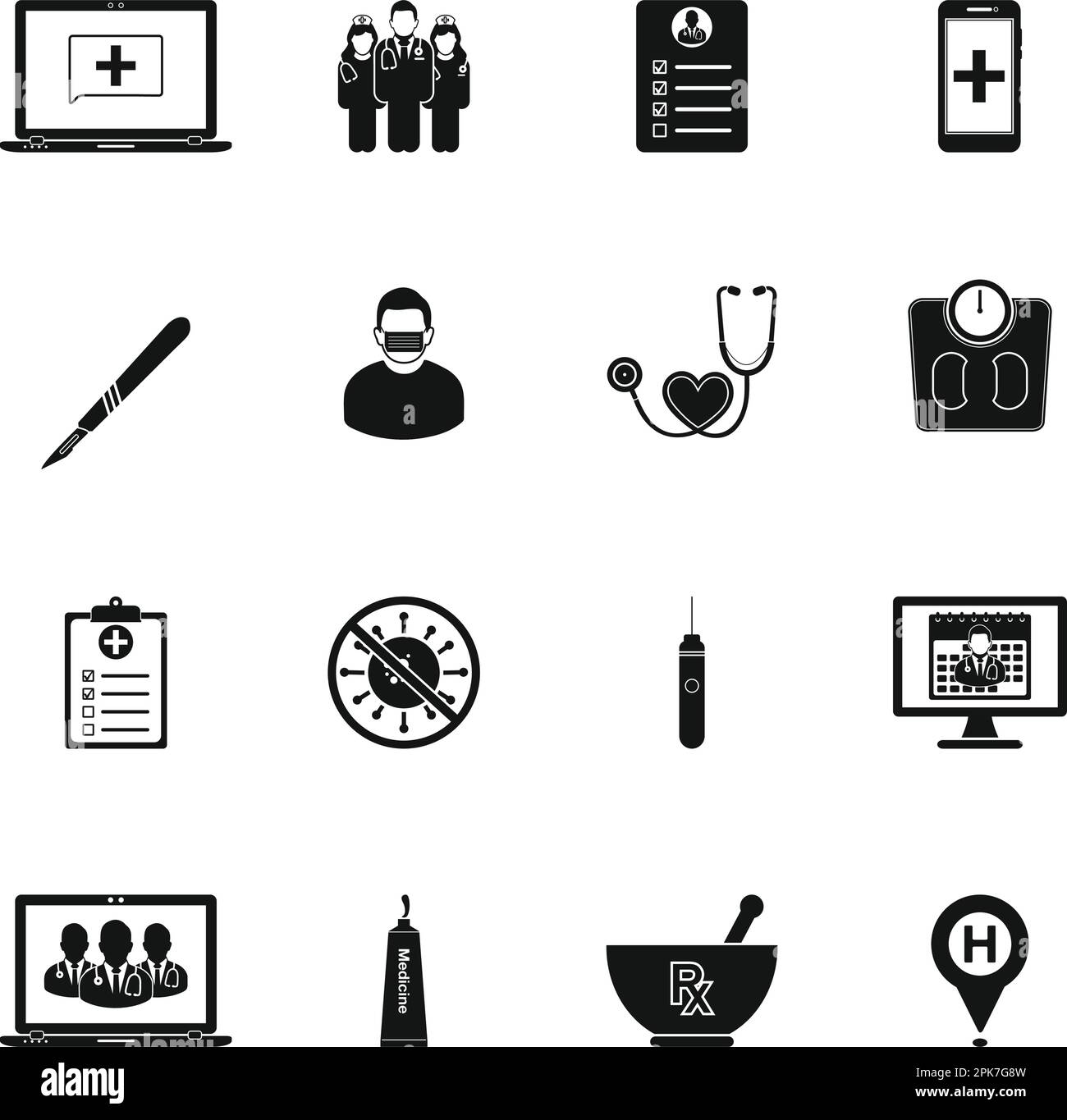 Healthcare Icon Set. Editable Vector Symbol Illustration Stock Vector ...