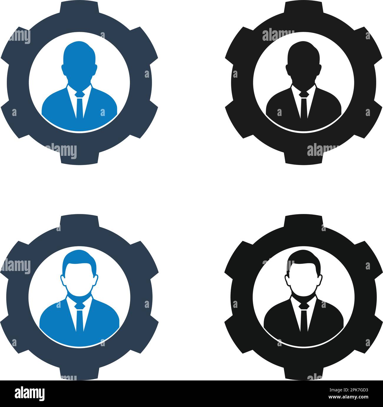 Service Man Icon Set. Flat style vector EPS Stock Vector Image & Art ...