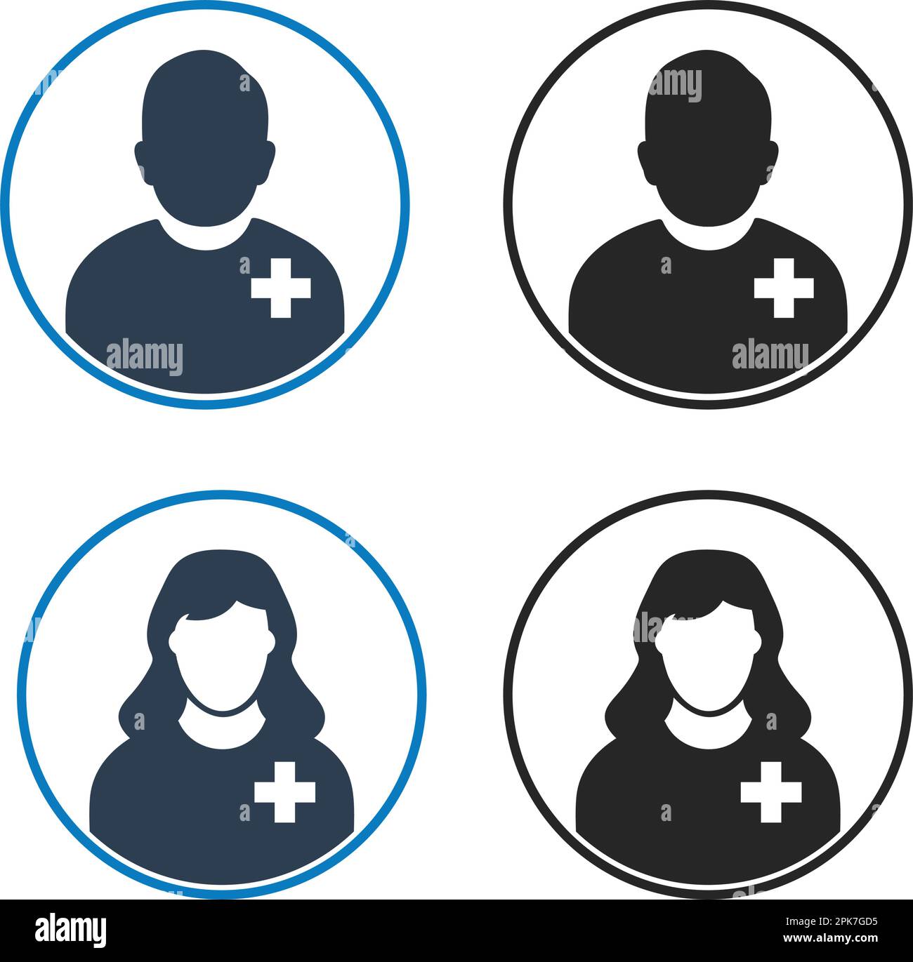 Patient Icon Set Flat Style Vector Eps Stock Vector Image And Art Alamy