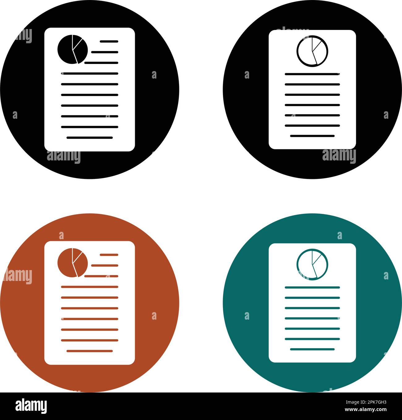 Business report icon set. Button style vector EPS Stock Vector Image ...